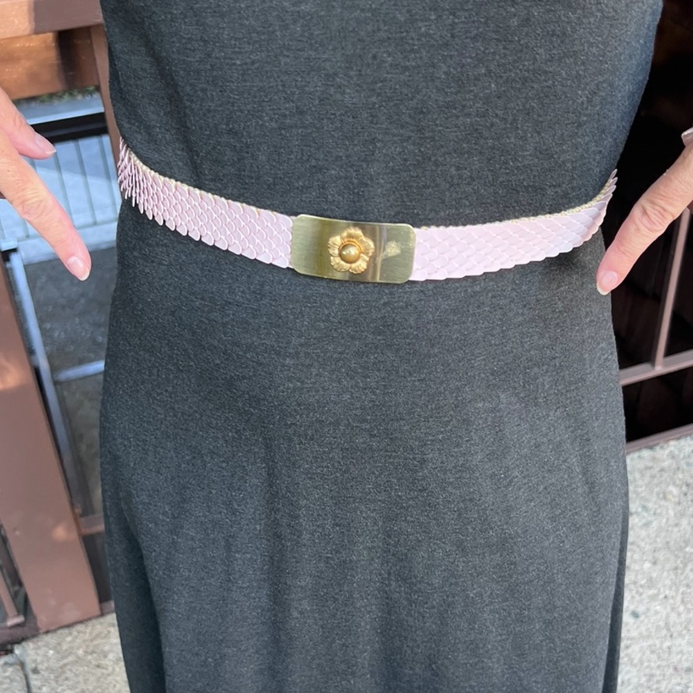 Belt- 60’s Vintage, Pastel Pink, Sequins Stretch Belt… - Gem